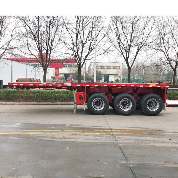 Quality 40 Ton Max Payload Tri-axle Flatbed Container Semi Trailer for Truck for sale