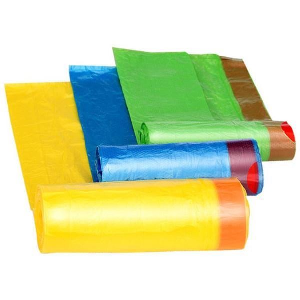 Quality Embossed Kitchen Trash Bags with Tie Tape Drawstring Handles 5-50 mic Thickness for sale