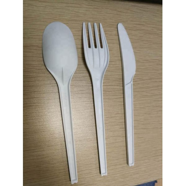 Quality Everyday Season Cutlery Set 100% Bio Degradable Compostable White Spoon Fork and for sale