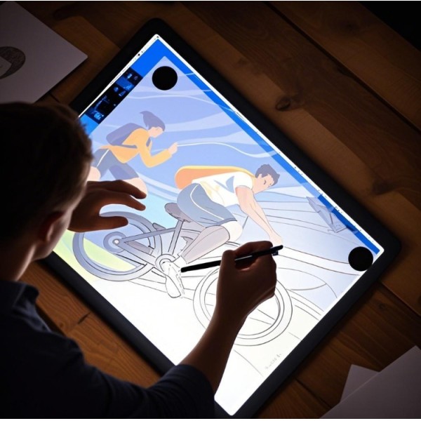 Quality PS Acrylic Panel LED Light Pad Ultra Thin Silver Coating Wireless Animation Tracing Light Box Eye Friendly Drawing Board for sale