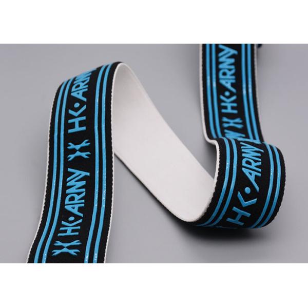Quality 40mm Cotton Non Slip Elastic Band With Printed Silicone Logo for sale