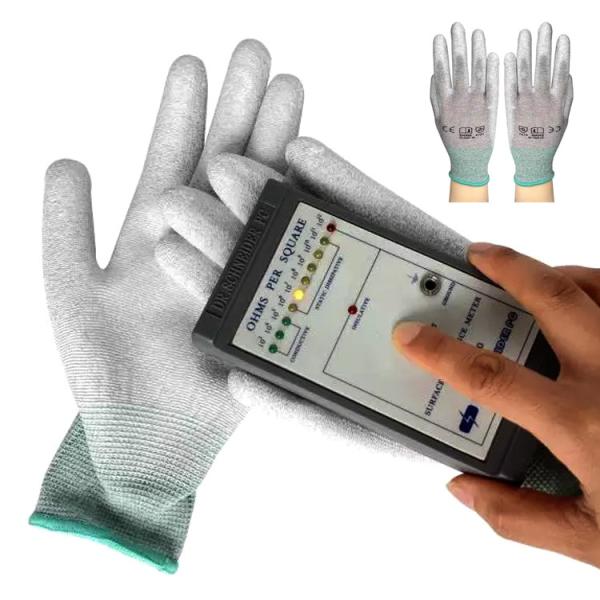 Quality Dust Free PU Coated ESD Palm Fit Anti Static Gloves for sale