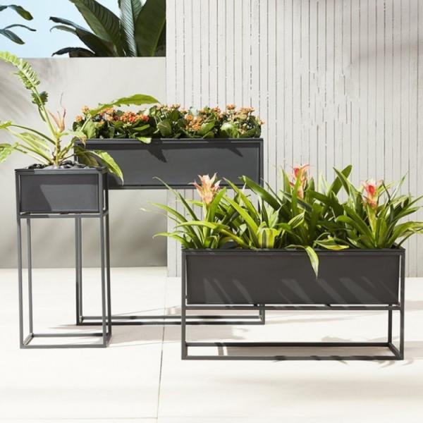 Quality Rectangular Metal Flower Planter Galvanized Steel Garden Planters for sale