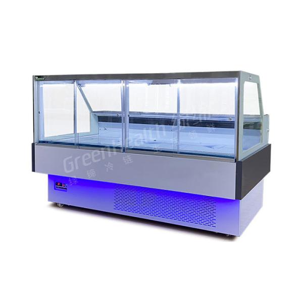 Quality Transparent Glass Square Refrigerated Deli Showcase Single Temperature R404a for sale