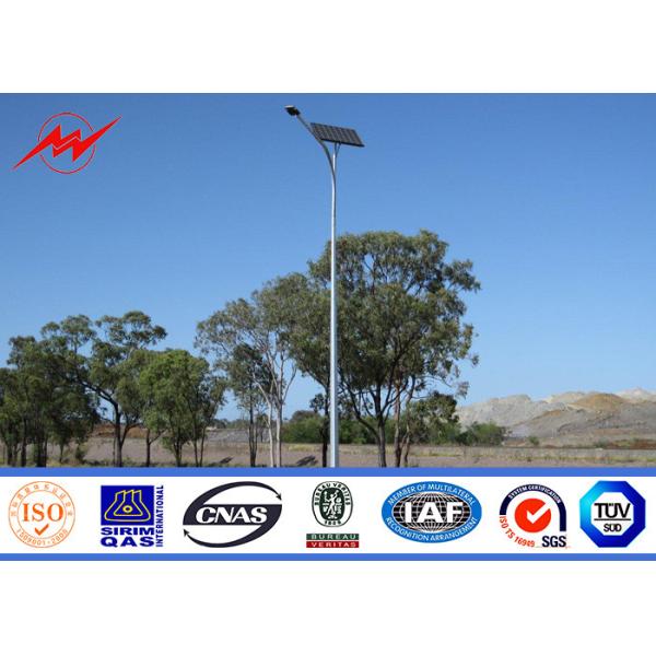 Quality Hexagonal 5m Powder Coating Galvanized Steel Pole One Section with One Cross Arm for sale