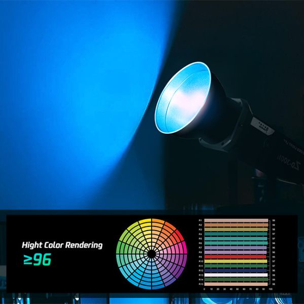 Quality 300W Aluminium Alloy 10 Effects 2700K-7500K RGB LED Studio Lights for sale