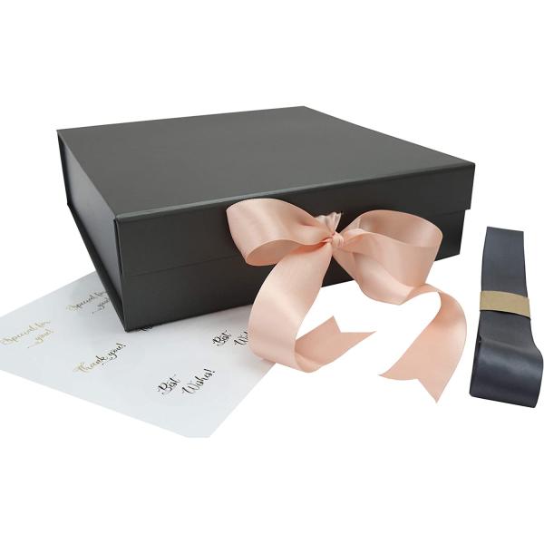 Quality Luxury Red Foldable Gift Boxes With Ribbon , Flip Top Boxes With Magnetic for sale