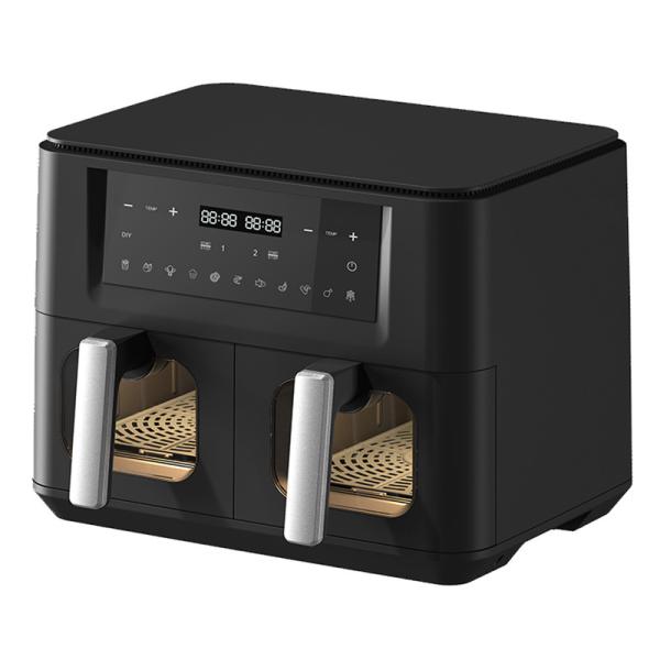 Quality Double Basket Air Fryer Smart Digital With Visible Window Dual Zone for sale