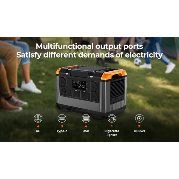 Quality Portable Solar Power Station 2400W with Pure Sine Wave Inverter LiFePo4 Lithium Ion Battery and MPPT Controller for sale
