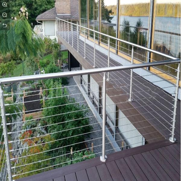 Quality 90 - 120mm Height Aluminium Glass Stair Balustrade Wire Cable Railing for sale
