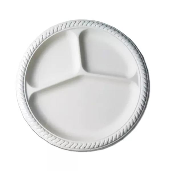 Quality 9in 10in Round Cornstarch Disposable Plates Biodegradable Round Plate Tableware for sale