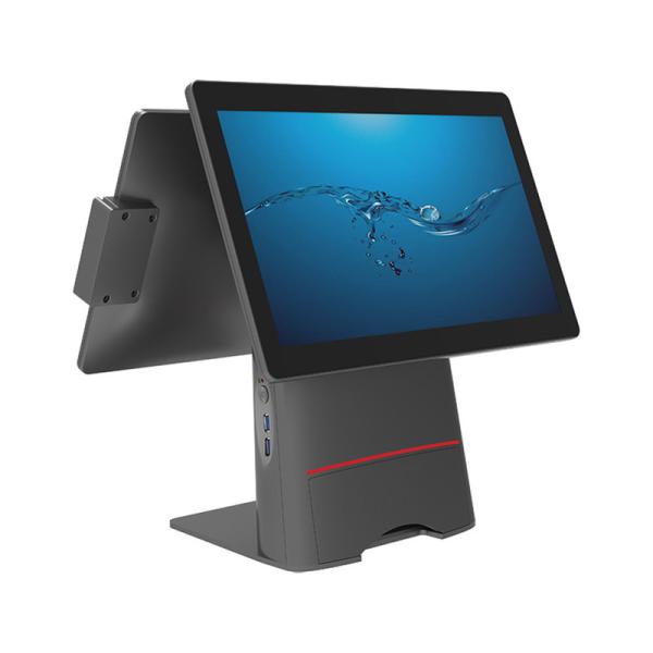 Quality Qr Scanner Android 15.6 Inch Pos System Oem Desktop Dual Touch Screen for sale