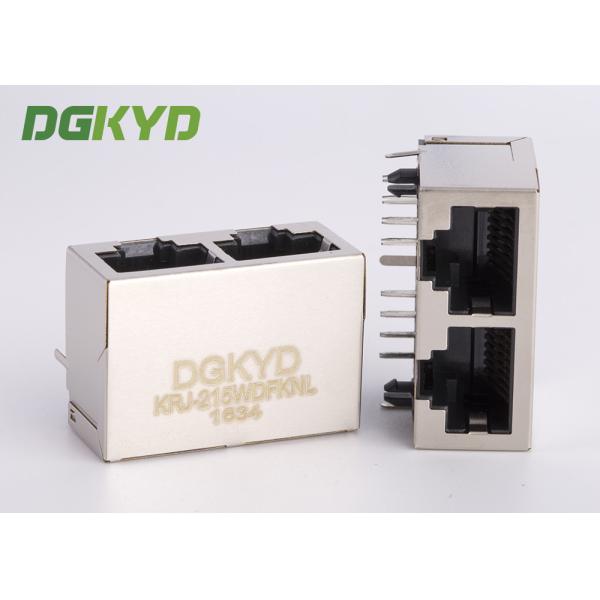 Quality PCB mount 10 / 100 BASE 2 Port RJ45 Network Connector with Lan Transformer for sale