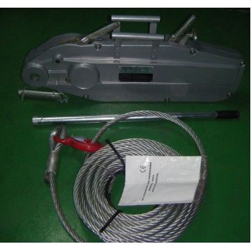 Quality 4 T Manual Cable Pulling Winch Machine / Tirfor Winch With 20M Wire Rope for sale