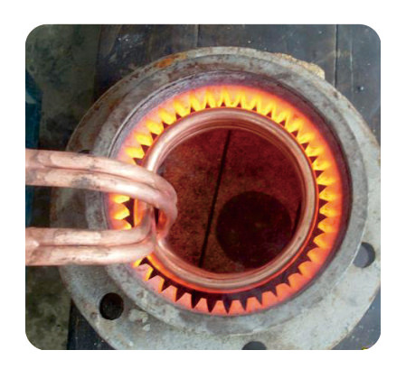 Gear hardening, induction heating