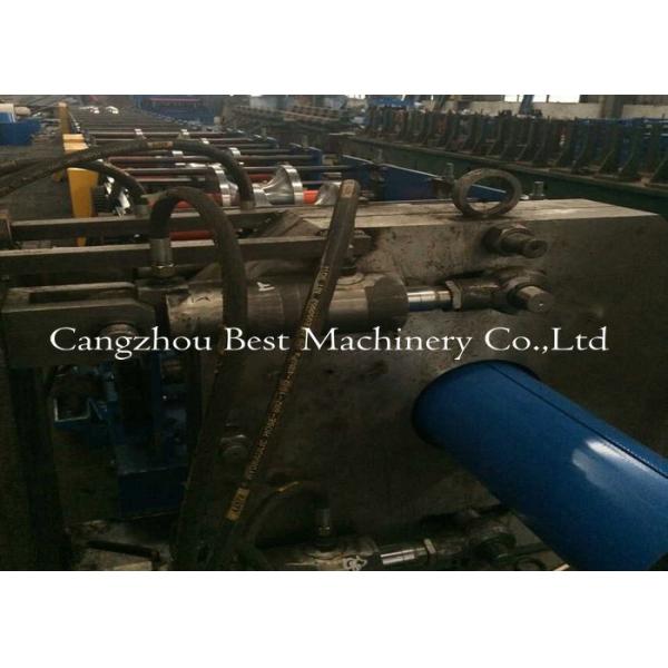 Quality Hydraulic Decoiler Cassette Round Pipe Down Spout Roll Forming Machine PLC for sale