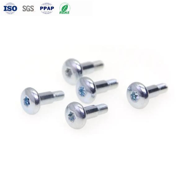 Quality M4x15mm Carbon Steel Shoulder Screw Pan Head Blue Zinc Plated for sale