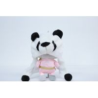 Quality Warm Plush Panda Hat Black / White Color Customized Logo Polyester Material for sale