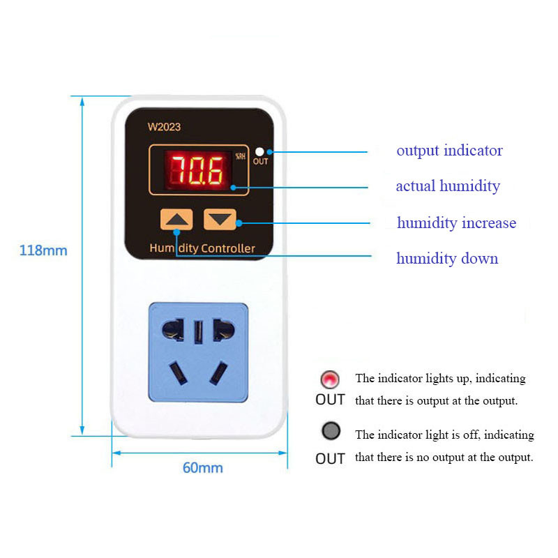 Quality W2023 Electronic Intelligent Humidity Control Switch Wall Type 110-220V for sale