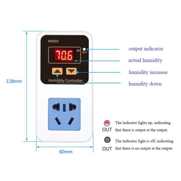 Quality W2023 Wall-Mounted Intelligent Electronic Humidity Control Switch 110V-220V for sale