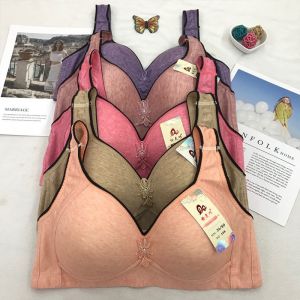 Quality Strapless Knitted Push Up Cotton Bra 36-42 Size Gather Lace Bra And Brief Set for sale