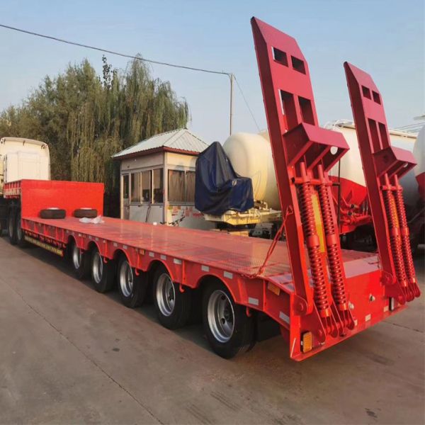 Quality 13T-18T Axle 40 Ft Low Bed Semi Trailer for Heavy Goods and Vehicle Transportation for sale