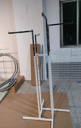 Quality White Base 4 Way Display Rack Adjustable Height Arms Chromed Freestanding for sale