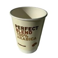Quality Takeaway 12 Oz PE Lined Cups Double Wall Wooden Pulp Paper Food Grade for sale