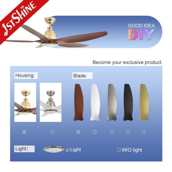 Quality Decorative 60 Inches Plastic 5 Blades Ceiling Fan With 6 Speed Remote Control for sale