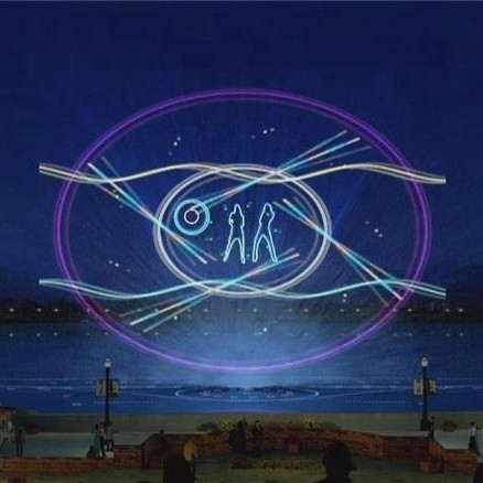 Quality Water Laser Show With Projector Water Movie Screen Stainless for sale