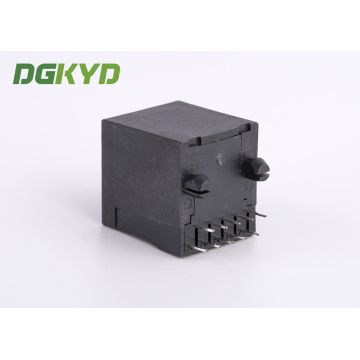 Quality PBT Black 180 Degree RJ45 Single Port , CAT6 10 Pins 10 Contacts RJ45 Keystone for sale