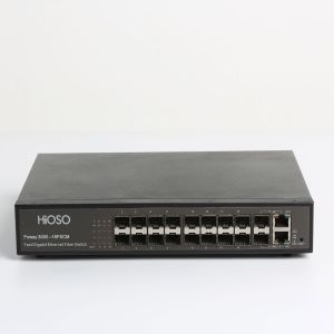 Quality 16 10/100M SFP Ports 2 100/1000M RJ45 Uplink Port Fiber Optic Switch for sale