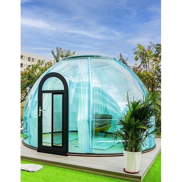 Quality 4.2m Diameter Full 360°Transparency PC Dome House Waterproof Bubble Tent for Dining for sale