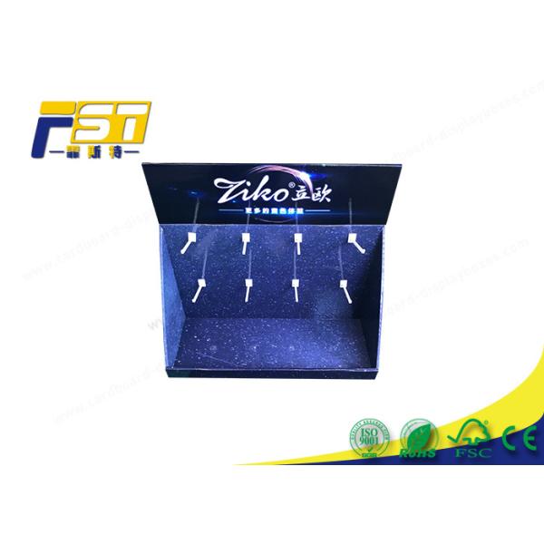Quality Plastic Hooks 4C CMYK 350g CCNB Cardboard Counter Display for sale