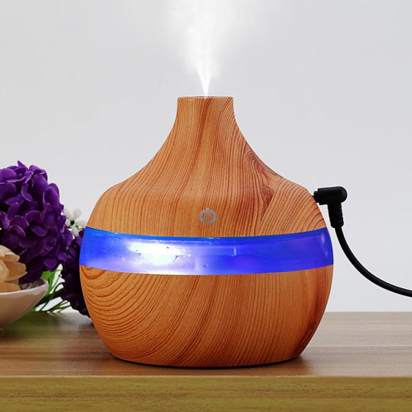 Quality 5V Portable 300ML 7 Color Change Wood Design USB Rechargeable Humidifier for for sale