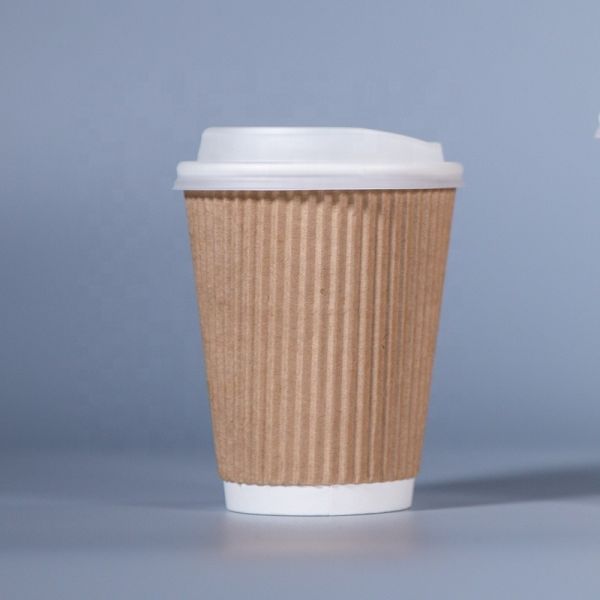 Quality 10oz Custom Order PLA Ripple Wall Paper Cup for Takeaway Drinks for sale