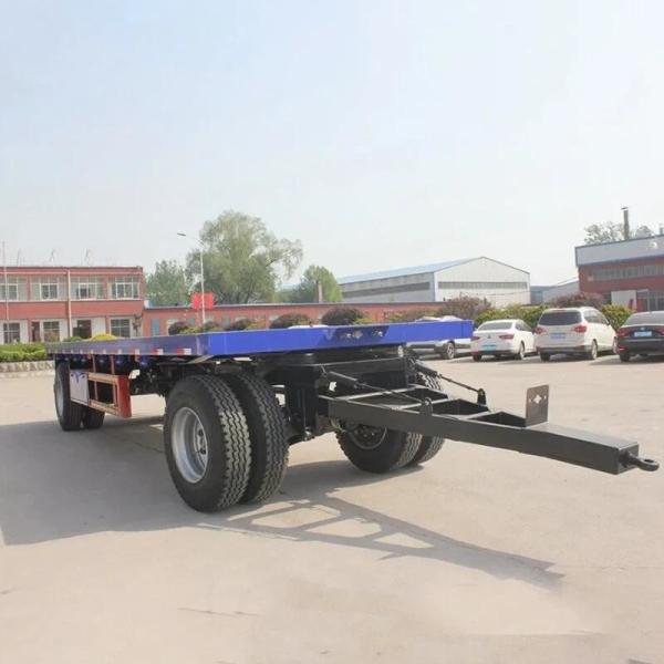 Quality Farm Truck Platform Flatbed Drawbar Full Trailer With Ladder for sale