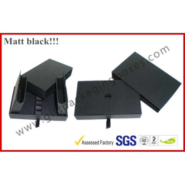 Quality Matt Black handmade Rigid Gift Boxes , Hi END Poker / Playing Cards Gift Package for sale