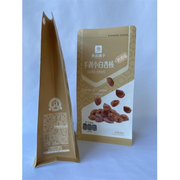 Quality Quad Bottom Food Packaging Pouches Disposable Stand Up Plastic Bags for sale