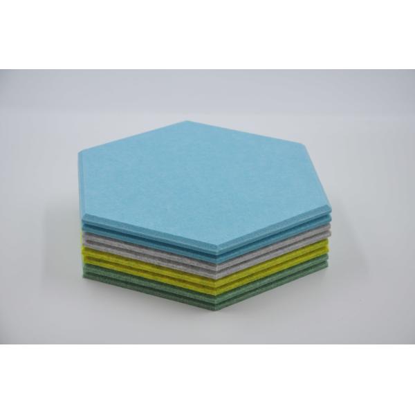 Quality 9mm 12mm Hexagon Acoustic Panel Pet Felt Eco Tile Wall Sound Absorption Baffles for sale
