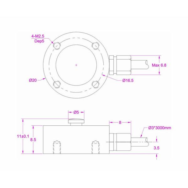 Quality Small Compression Load Cell 100kg Miniature Compression Force Sensor 1KN for sale