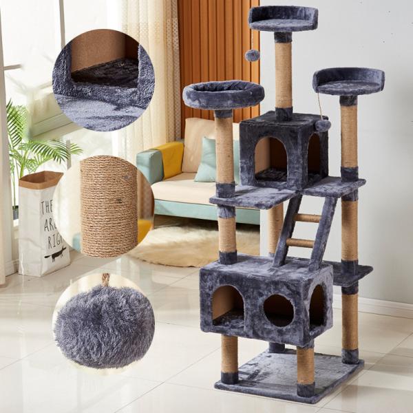 Quality Cat Tree Scratch Post As Photo or Customized Toys Type Interactive Toys Faux Fur Rope for sale