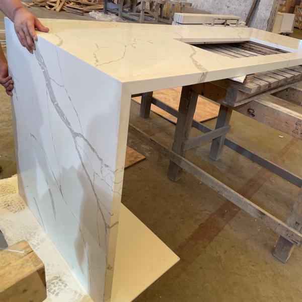 Quality Seamless Miter Edge Marble Granite Kitchen Countertops Honed Finish for sale