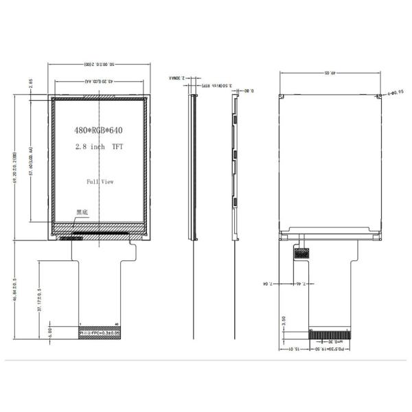 Quality Low Power Consumption 2.8 Inch TFT Display Module With OTA7001A V03 Driver for sale