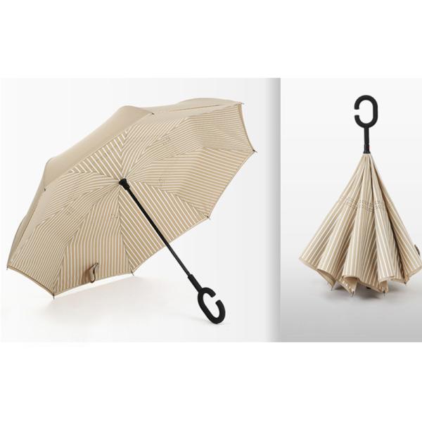Quality Straight Umbrella 8K 23inch 190T Pongee Inverted Double Layer C Handle Manual for sale
