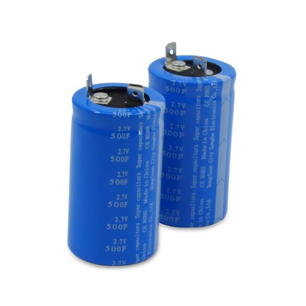 Quality Super Capacitors Lug 2.7 Volt 500 Farad Replace Batteries Through Hole for sale