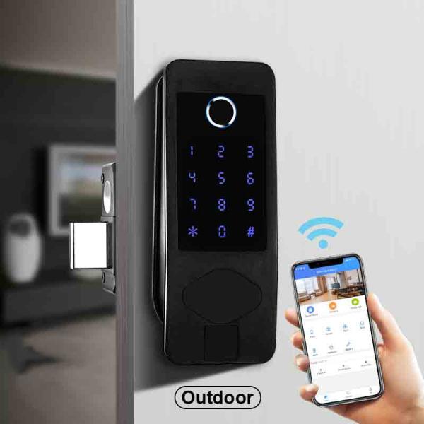 Quality Waterproof Lock IP65 Outside Smart Door Lock Fingerprint Unlocking for sale