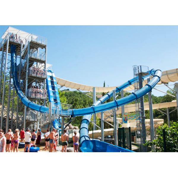 Quality Spiral High Speed Water Slide , Outdoor Thrilling Adult Aqua Loop Slide for sale