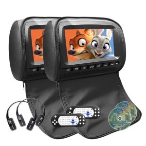 Quality 1080P Leather Cover Car Headrest DVD Monitor DC 6V - 18V Power Supply for sale