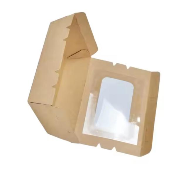 Quality Customized Eco-friendly Fast Food Grade Kraft Paper Takeaway Container for sale